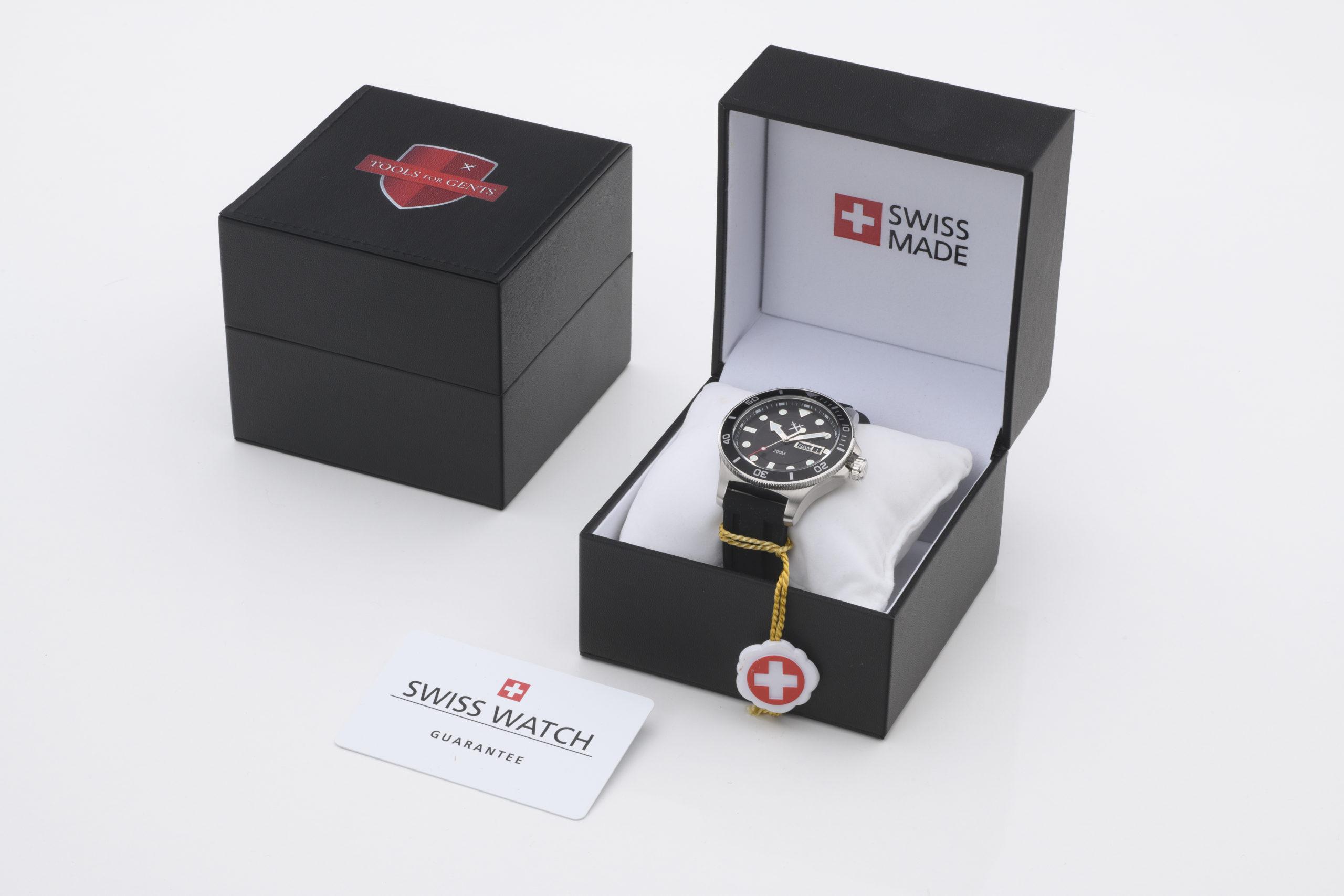 Tools For Gents DIVER 42,5 mm Quarz Sports Watch ETA 955.122 (Black ...