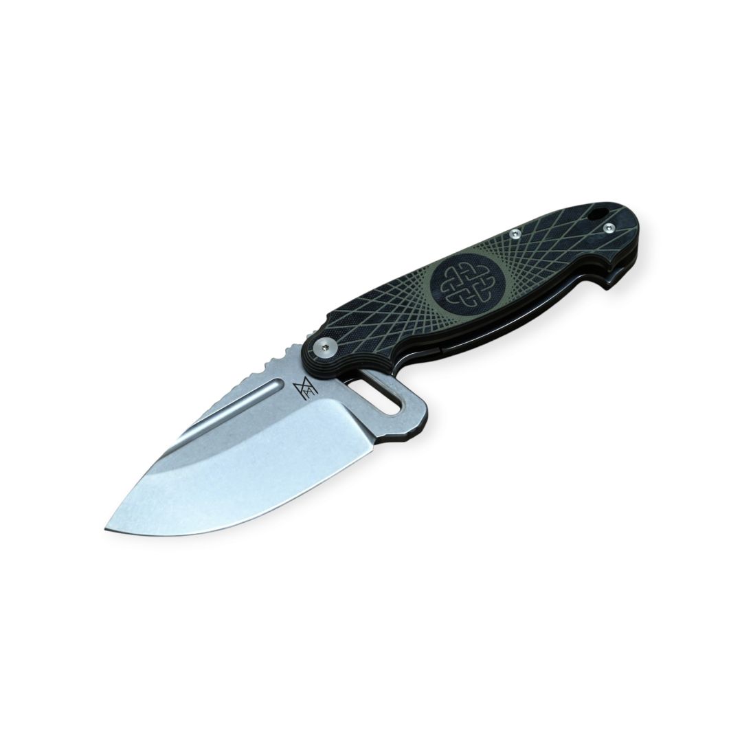 Midgards Messer SLIDING KNIFE (MID-04 BOD) N690 / G10 Black + OD Green ...
